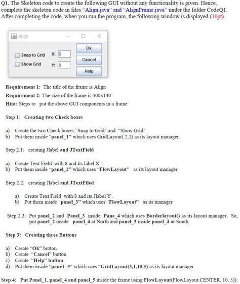 Solved Align Java Testing AlignFrame Import Chegg Com