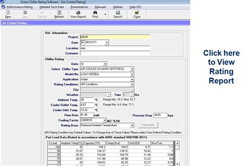 Chiller Selection Rating System Milesoft Software Technologies