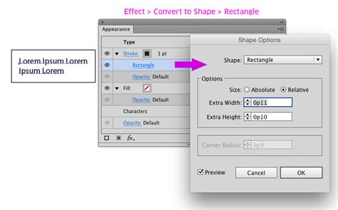 Illustrator Auto Sized Text Box With A Rectangle Border No Fill