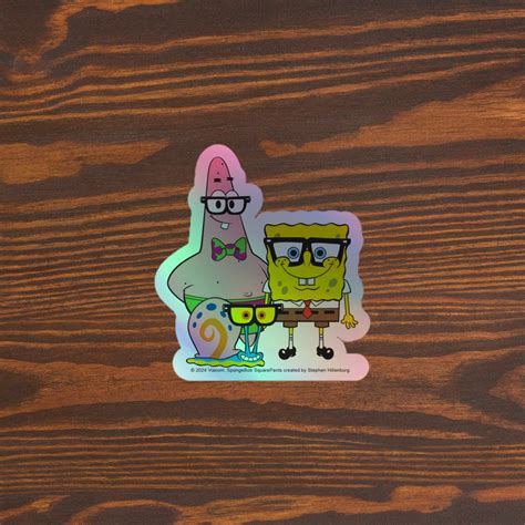 Spongebob Squarepants Nerdy Holographic Sticker Paramount Shop