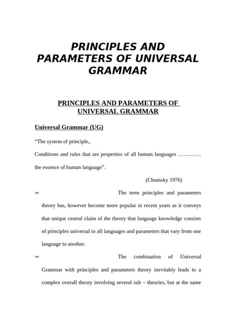 Principles And Parameters Of Universal Grammar 1225479431408730 8 Pdf Phrase Syntax
