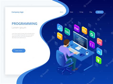 Premium Vector Isometric Developing Programming And Coding