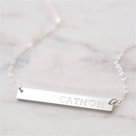 Jewelry Sterling Silver Personalized Engraved Bar Necklace Poshmark