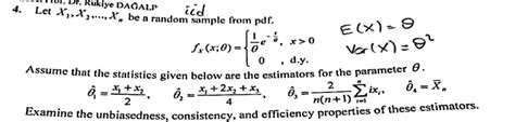 Solved Let X1 X2 Dots Xn Be A Random Sample From Chegg Com