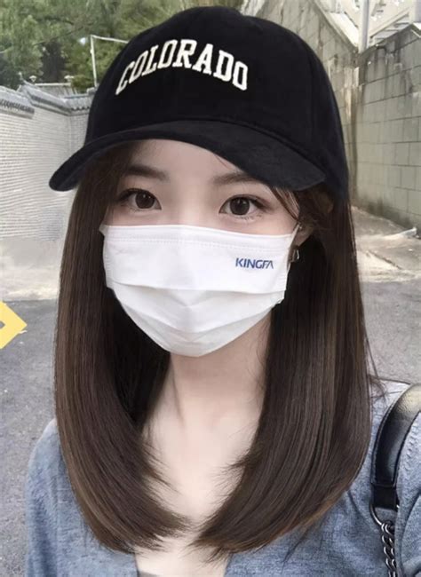 모자 가발 여장모 일체형 패션 풀오버 야구모자 쇄골모 내추럴 모발 28cm 에이블리