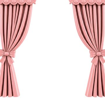 Pair Of Pink Curtains With Bows And Ruffles Curtains Pink Ruffled