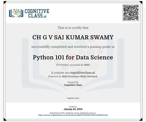 Chsai Swamy On Linkedin Ibm Cognitive Class Python For Data Science