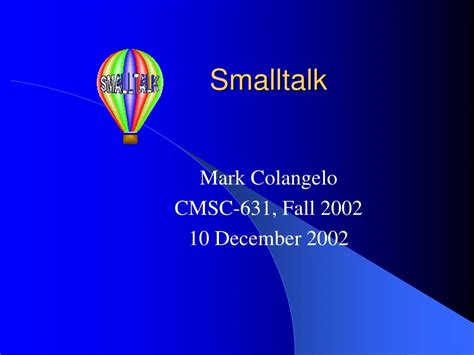 Ppt Introduction To Smalltalk Programming Language Powerpoint Presentation Id9198643