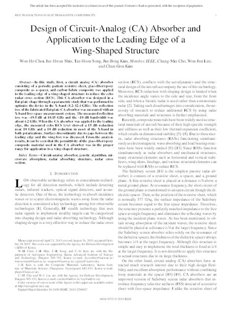Pdf Design Of Circuit Analog Ca Absorber 2013