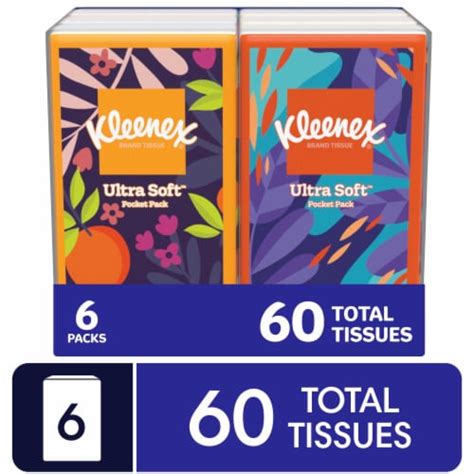 Kleenex® On The Go™ Facial Tissues 6 Packs 10 Tissues Per Box 3 Ply