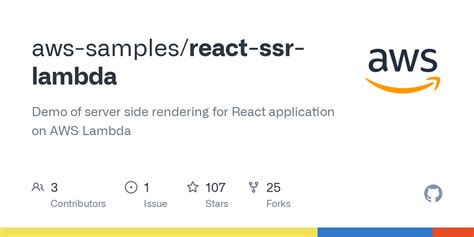 Github Aws Samplesreact Ssr Lambda Demo Of Server Side Rendering For React Application On
