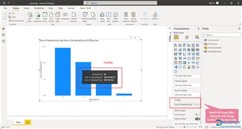 tính năng dynamic tooltips trong power bi
