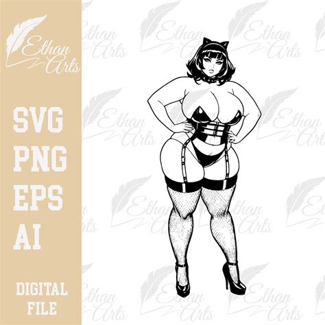 Curvy Sexy Line Art Bundle Design Body Positivity Digital Download SVG PNG Plus Size