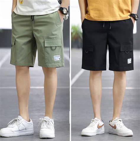 으니샵 2컬러4사이즈 패션카고반바지 남성카고반바지 여름반바지 남자카고반바지 남여공용가능 밴딩반바지 밵딩바지 5부반바지 카고팬츠 카고바지 여성오버사이즈 유니크 스트릿