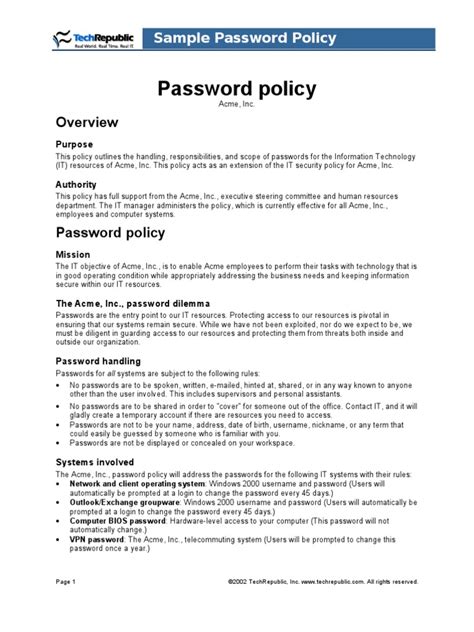Password Policy Password User Computing