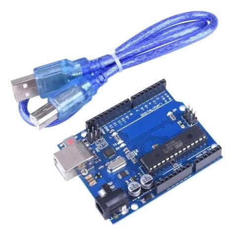 Placa Uno R3 Atmega328 Cabo Usb Arduino Compatível Frete Grátis