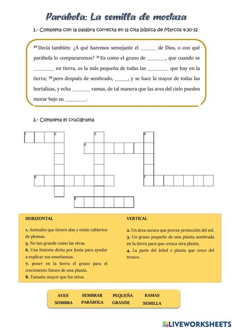 Worksheets Math Class Crossword Religion Texts Mustard Seed Crossword Puzzles Alphabet