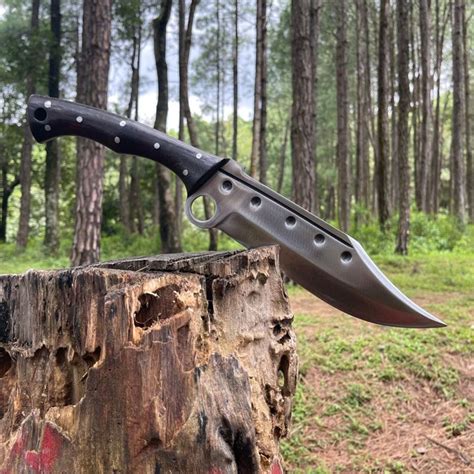 10 Inch Seax Knife Hand Forged Fixed Blade Seax Knives Hunting Knives Truck Leaf Spring Blade