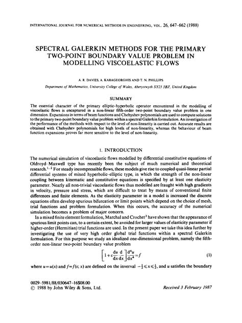 Pdf Spectral Galerkin Methods For The Primary Two Point Boundary Problem In Modelling