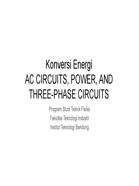 Bab 1 Ac Circuits Power And Three Phase Circuits Pdf Ac Power