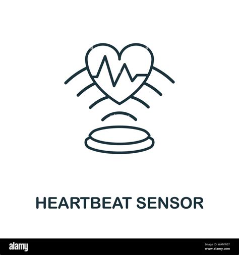 Heartbeat Sensor Outline Icon Thin Line Style From Sensors Icons Collection Pixel Perfect