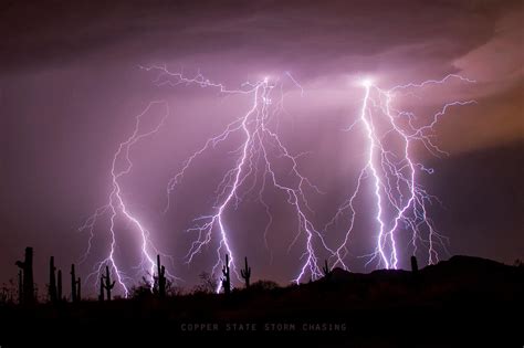 Lightning During A Monsoon Season Storm In Arizona Usa Oc R