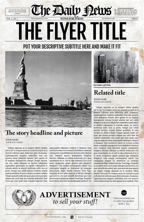 2x1 Page Newspaper Template Indesign Printerprints With Regard To Blank Old Newspaper Templ