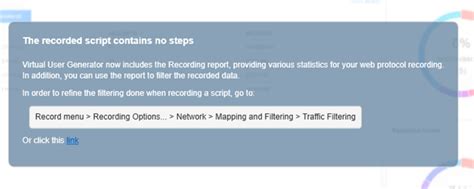 the recorded script contains no steps enterprise performance