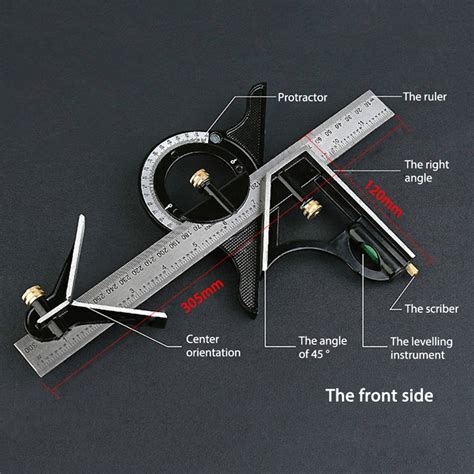 Adjustable Engineers Combination Square Protractor Measuring Right Angle Ruler EBay