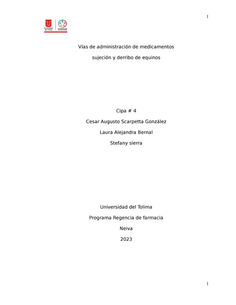 Vías De Administración De Medicamentos Equinos Terminado Farmacia
