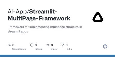 Github Ai Appstreamlit Multipage Framework Framework For Implementing Multipage Structure In