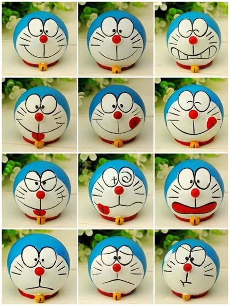Doraemon Face O ˆ⌣ˆ O Doraemon Peg Dolls Cute Clay