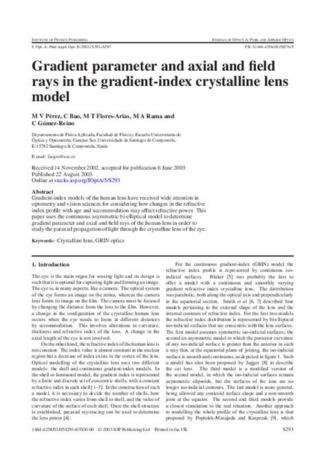 Pdf Gradient Parameter And Axial And Field Rays In The Gradient Index