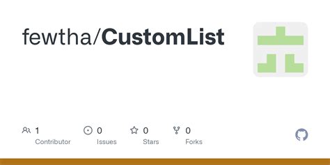 github fewtha customlist