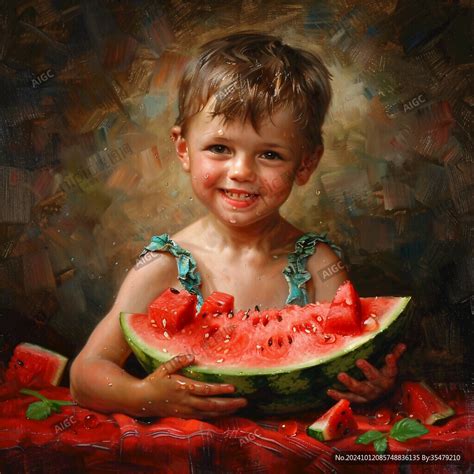 Ai创作图吃西瓜的小孩 西瓜宝宝照片 开心的抱着西瓜 捧西瓜女孩绘画 吃西瓜的小男孩 抱西瓜 吃西瓜超甜深红色 西瓜装饰画 吃西瓜男孩 抱大西瓜 水彩吃西瓜女孩 西瓜壁画 小男孩吃西瓜 小朋友
