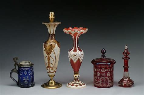 Bonhams A Bohemian Ruby Cased Glass A Similar Table Lustre An Engraved Ruby Flash Biscuit