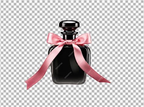 черная стеклянная бутылка с парфюмерией изолированная на прозрачном фоне Премиум Psd Файл