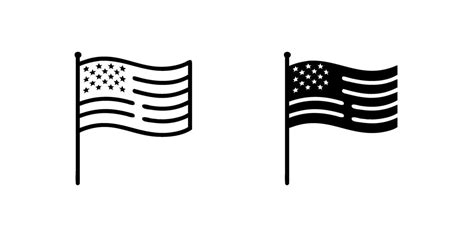 American Flag Outline Vector Art Icons And Graphics For Free Download