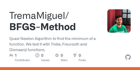 Github Tremamiguel Bfgs Method Quasi Newton Algorithm To Find The Minimum Of A Function We