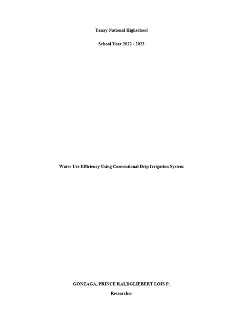 Water Use Efficiency Using Conventional Drip Irrigation System Pdf