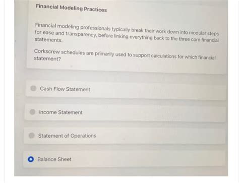 Answered Financial Modeling Practices Financial Bartleby