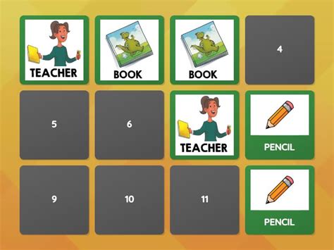 Memory Game My Classroom Matching Pairs