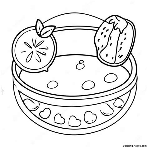 Colorful Smoothie Bowl Coloring Page Coloring