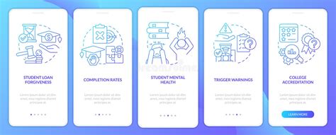 Issues In Higher Education Blue Gradient Onboarding Mobile App Screen