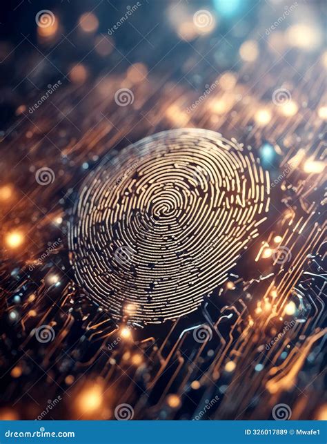 Digital Fingerprint Technology Identity Biometric Circuitry Identification Encryption