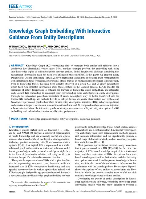 Pdf Knowledge Graph Embedding With Interactive Guidance From Entity