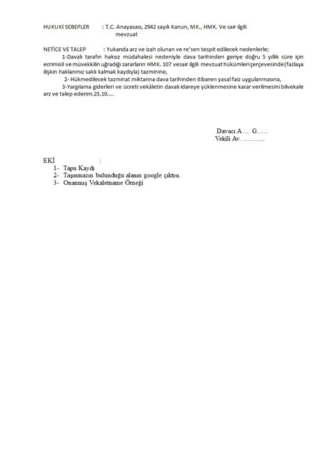 Kamulaştırmasız El Atma Nedeniyle Ecrimisil Ve Zarar Tazmini Talebi