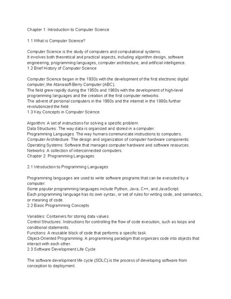 Introduction To Computer Science Cs 1011 Chapter 1 Introduction To Computer Science 1 What