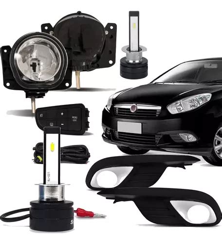 Kit Farol Milha Auxiliar Grand Siena 2013 Á 2021 Super Led