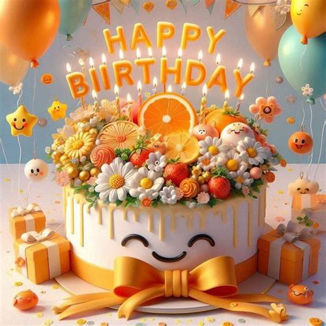 Happy Birthday  Orange Happy Birthday With Food